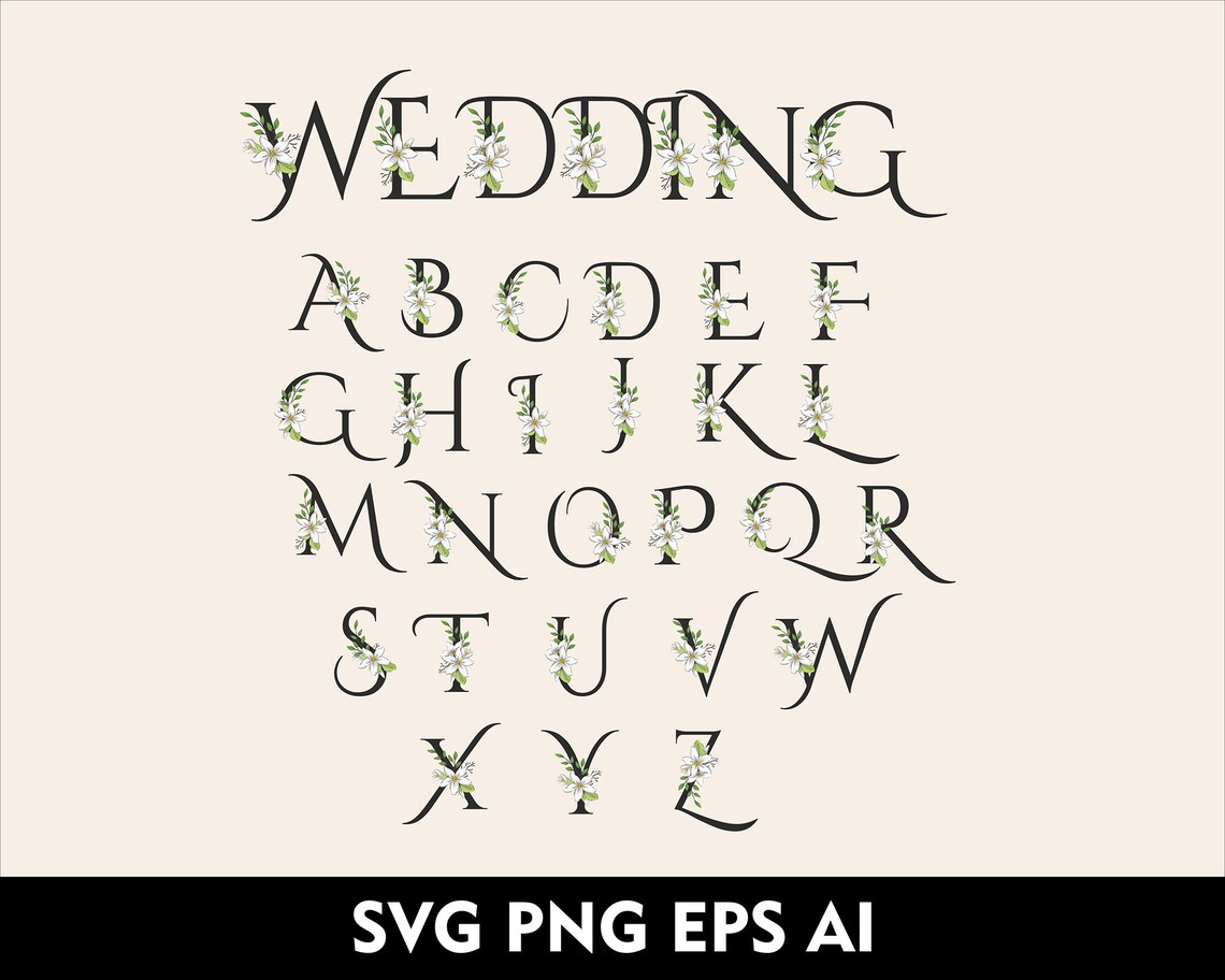 Vintage Wedding Font SVG Wedding Alphabet Svg Png Eps Font - Etsy
