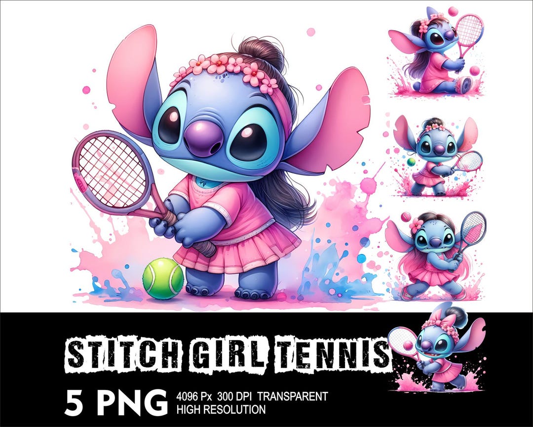 Tennis Girl Stitch 5 PNG Design High Resolution Transparent Background ...