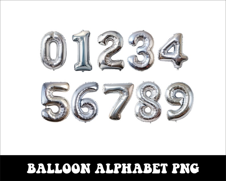 Party Balloon Silver Alphabet Png Birthday Png Alphabet Party Png Font ...