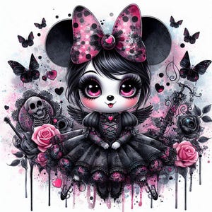 Gothic Minnie 5 PNG Design High Resolution Transparent Background ...