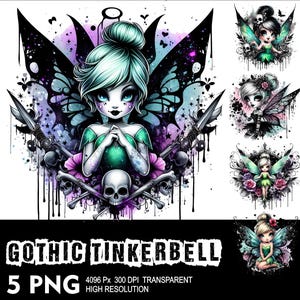 Gothic Tinkerbell PNG Cute Dark Images 5 PNG Design High Resolution ...