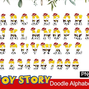 Toy Story Doodle Alphabet BUNDLE 7 Set Toys Story Font Png Alphabet ...