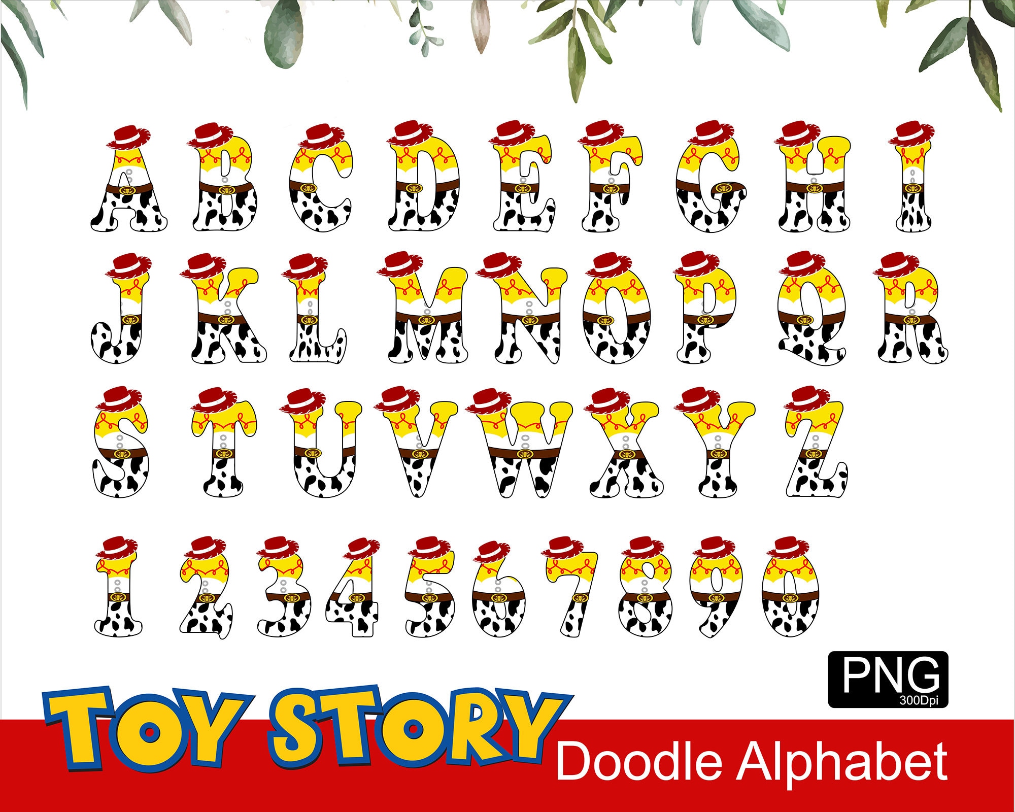 Toy Story Doodle Alphabet BUNDLE 7 Set Toys Story Font Png Alphabet ...