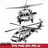 US Black Hawk Helicopter Svg | Helicopter Clipart | American Army ...
