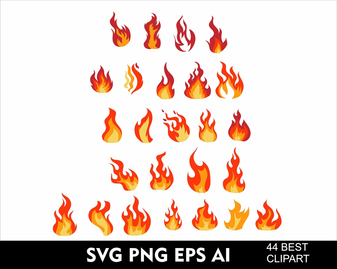 Fire Font SVG Clipart Svg Png Eps Font Fire Alphabet Letters for Cricut ...