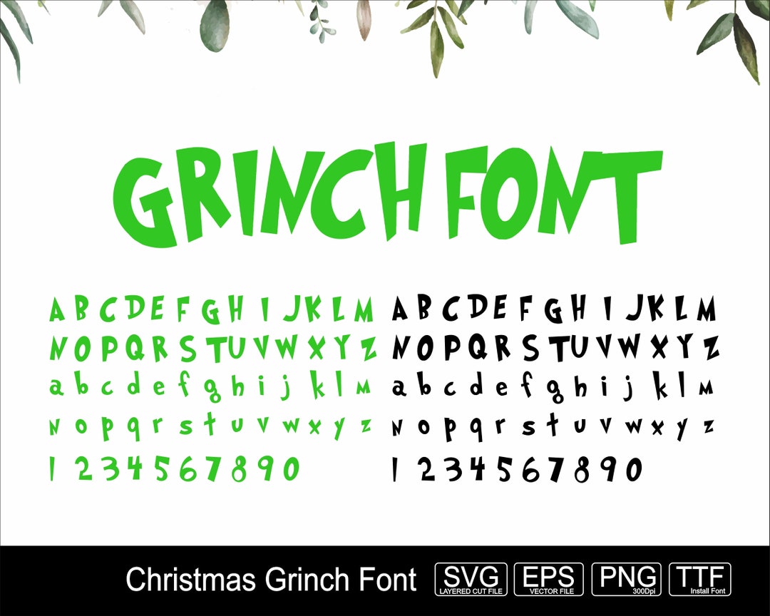 Christmas Grinch Font Svg Grinch Alphabet Svg Christmas Font Green