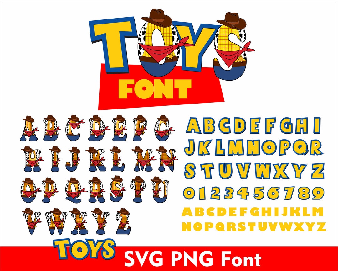 Toy Story Doodle Toys Sherif Woody Alphabet SVG PNG Doodle Alphabet ...