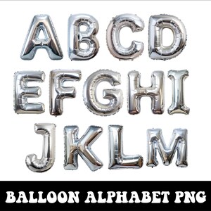 Party Balloon Silver Alphabet Png Birthday Png Alphabet Party Png Font ...