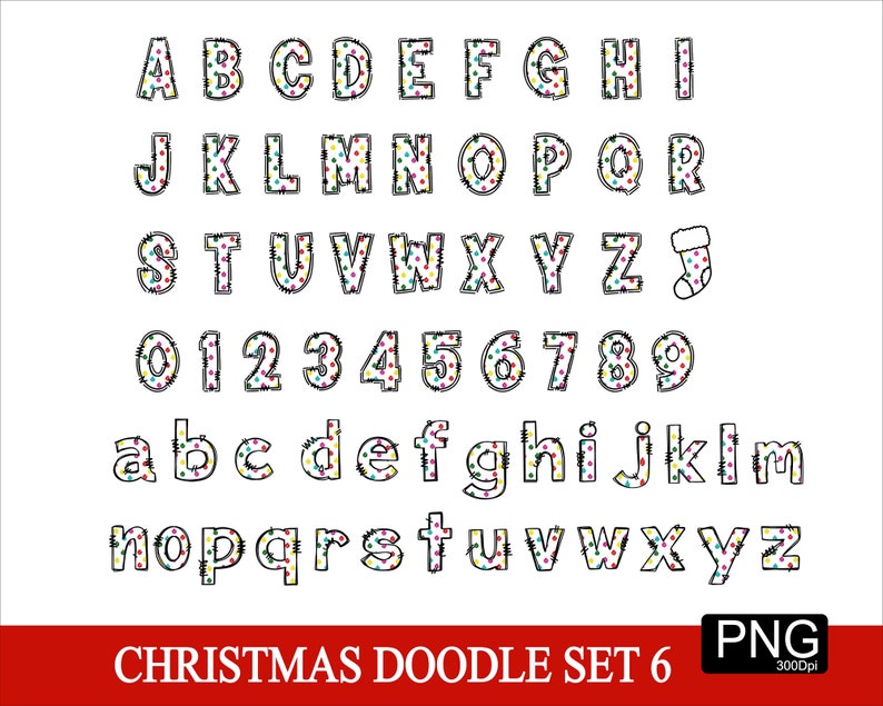 Christmas Alphabet PNG Christmas Letters Numbers Clipart Santa Alphabet ...
