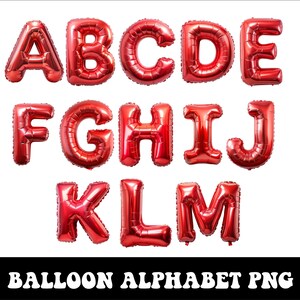 Party Balloon Red Alphabet Png Birthday Png Alphabet Party Png Font ...