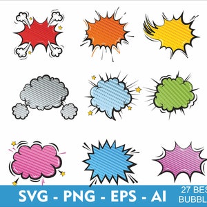 Comic Font SVG Comic Bubbles Clipart Kids Font - Comic Svg Png Eps Ai ...