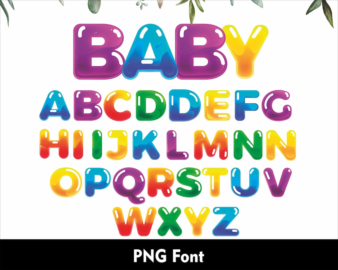Baby Colorfull Font Baby Letters Baby Alphabet Cute Kids Font ...