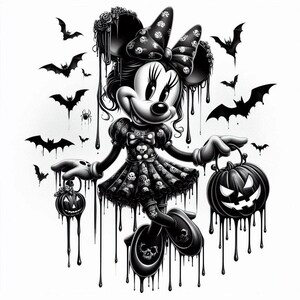 Halloween Gothic Minnie 5 PNG Design High Resolution Transparent ...