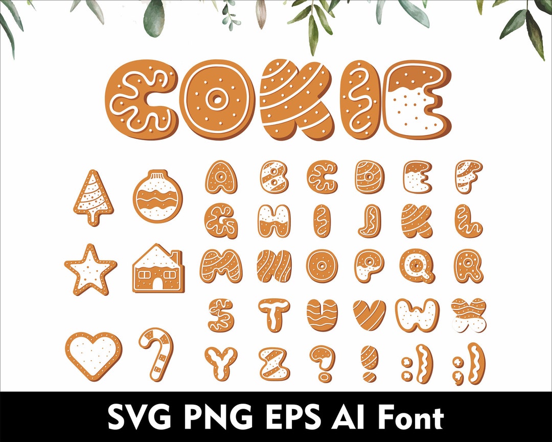 Christmas Cokie Font Alphabet Gingerbread Letters Cokies Font Christmas ...