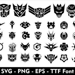 Transform Font Alphabet SVG Transform Head Skine Robot Logo Font Transformer Faces Svg Transform ...