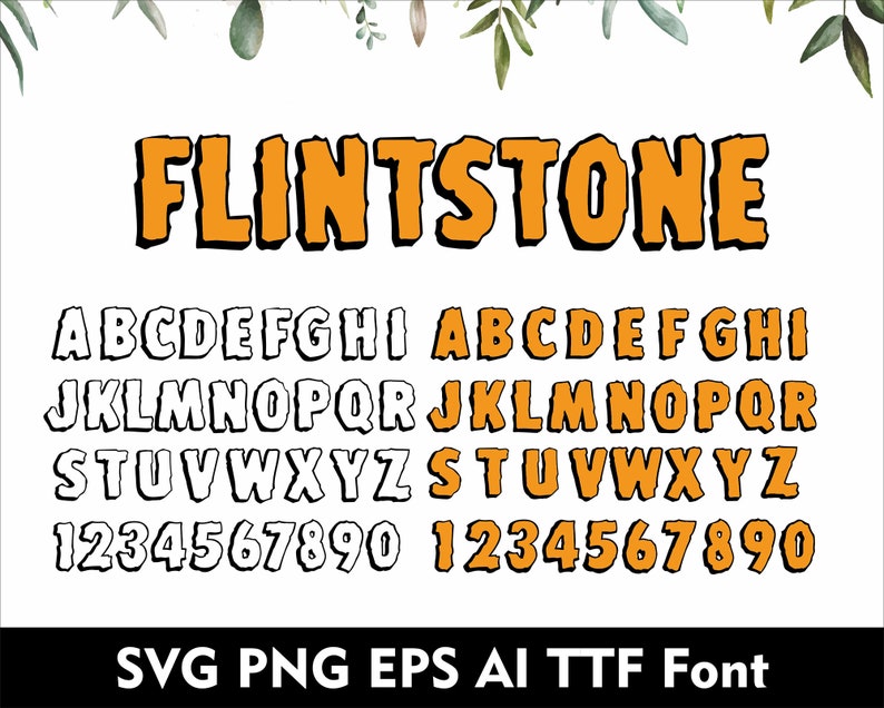 Flint-stone Font SVG, Flintston Svg, Cartoon Flint-stone Font Stones ...