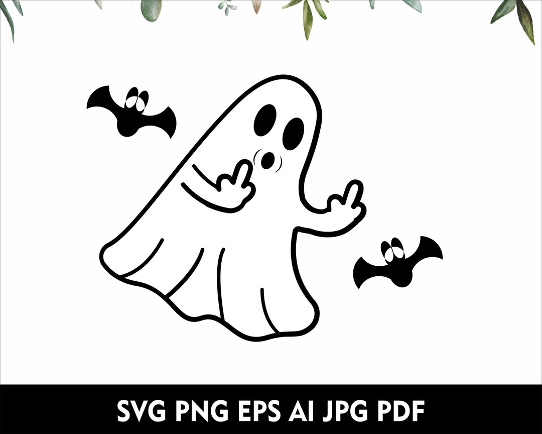 Ghost Middle Finger SVG PNG Halloween Svg Png Boo Svg Funny Halloween ...