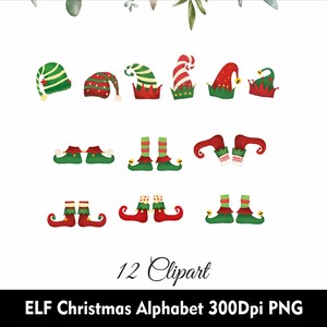 Christmas ELF Doodle Letters Xmas Elf Alphabet Merry Christmas Doodle ...