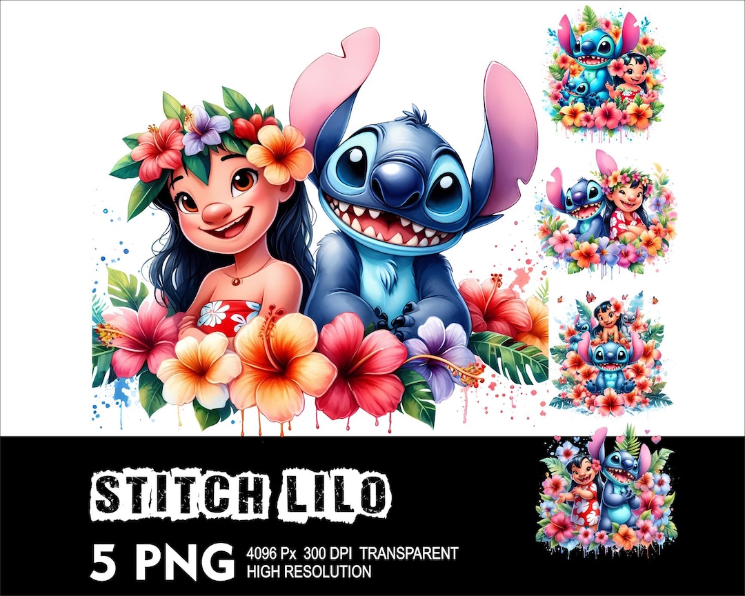 Lilo and Stitch 5 PNG Design High Resolution Transparent Background ...