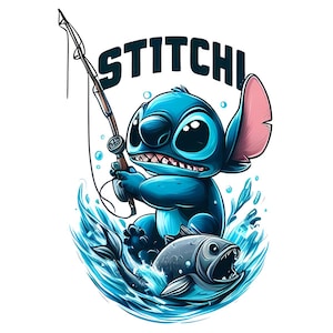 Fishing Stitch 5 PNG Design High Resolution Transparent Background ...