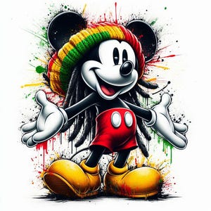 Rastafari Mickey 5 PNG Design High Resolution Transparent Background ...