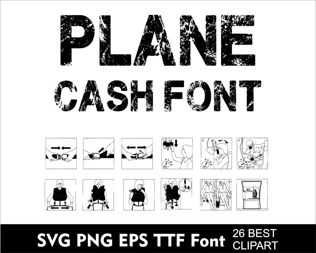 Plane Cash Font SVG Plane Alphabet Svg Font for Cricut Svg Png Eps TTF ...