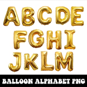 BUNDLE 10 Colors Balloon Alphabet Png Birthday Png Alphabet Party Png ...