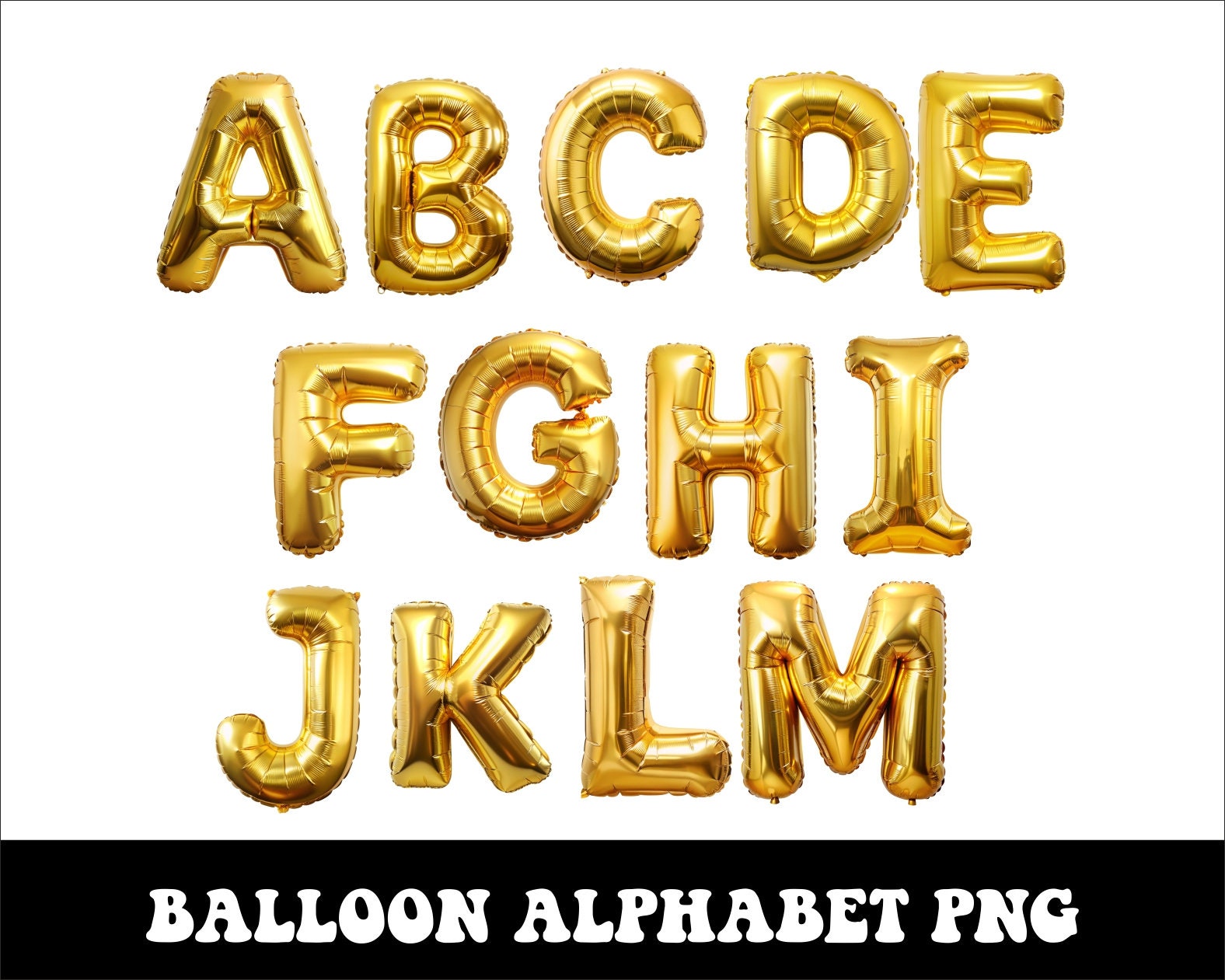 BUNDLE 10 Colors Balloon Alphabet Png Birthday Png Alphabet Party Png ...