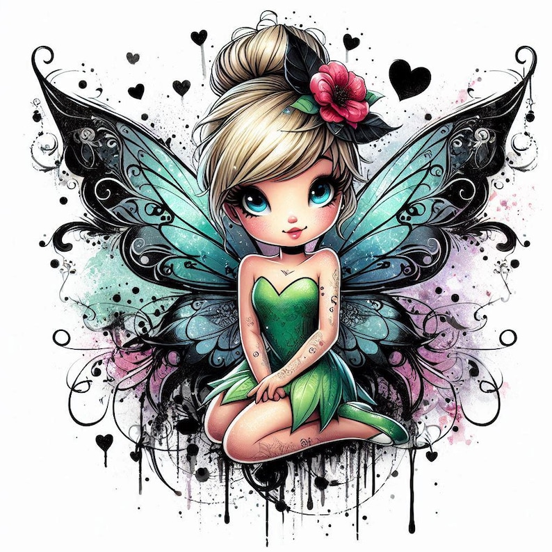 Gothic Tinkerbell PNG Cute Dark Images 5 PNG Design High Resolution ...