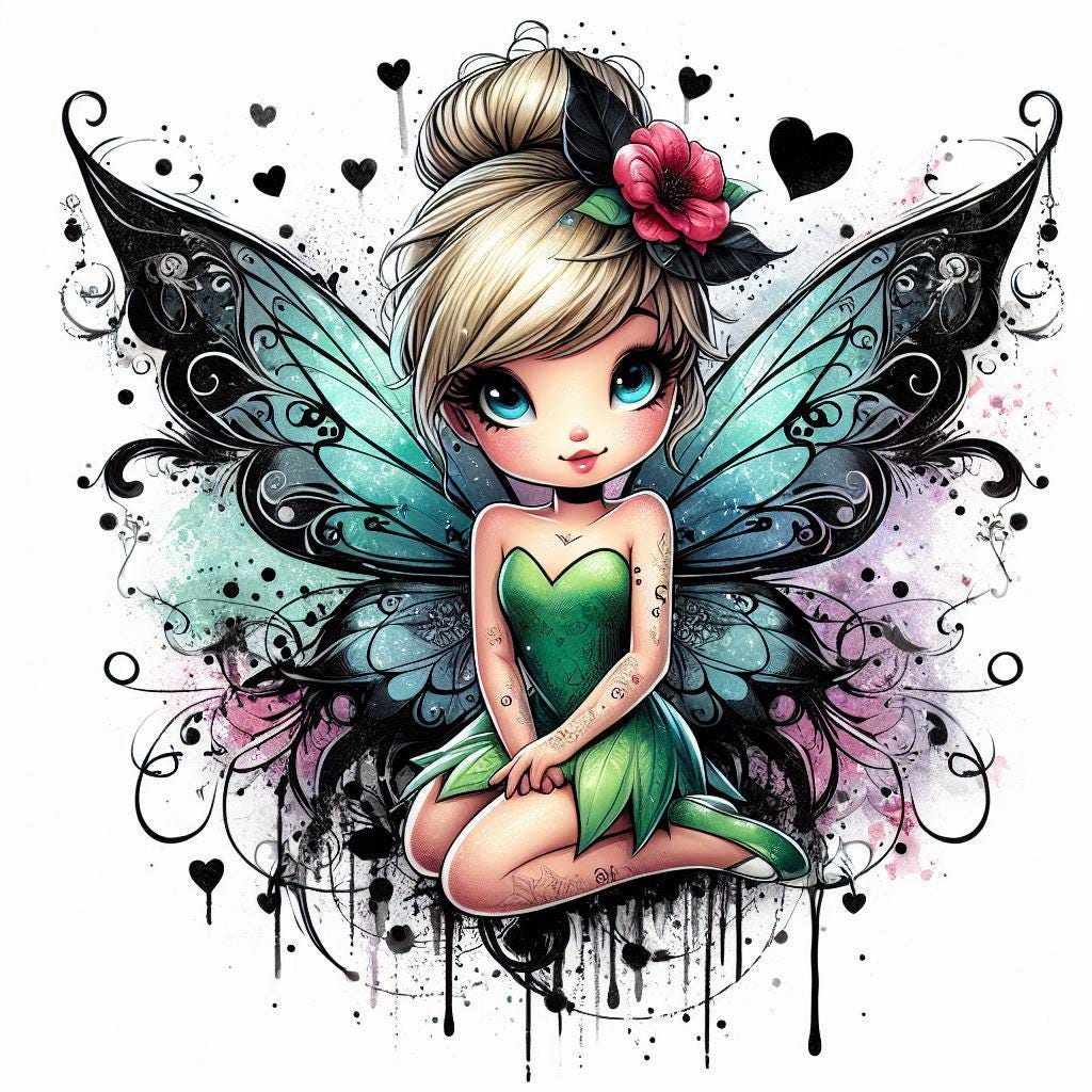 Gothic Tinkerbell PNG Cute Dark Images 5 PNG Design High Resolution ...