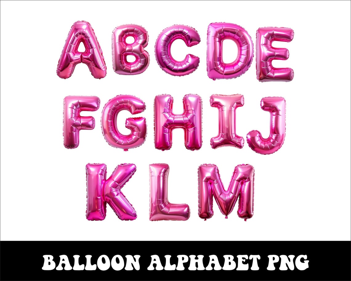 BUNDLE 10 Colors Balloon Alphabet Png Birthday Png Alphabet Party Png ...