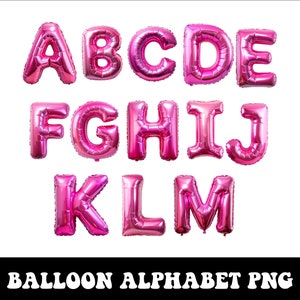 BUNDLE 10 Colors Balloon Alphabet Png Birthday Png Alphabet Party Png ...