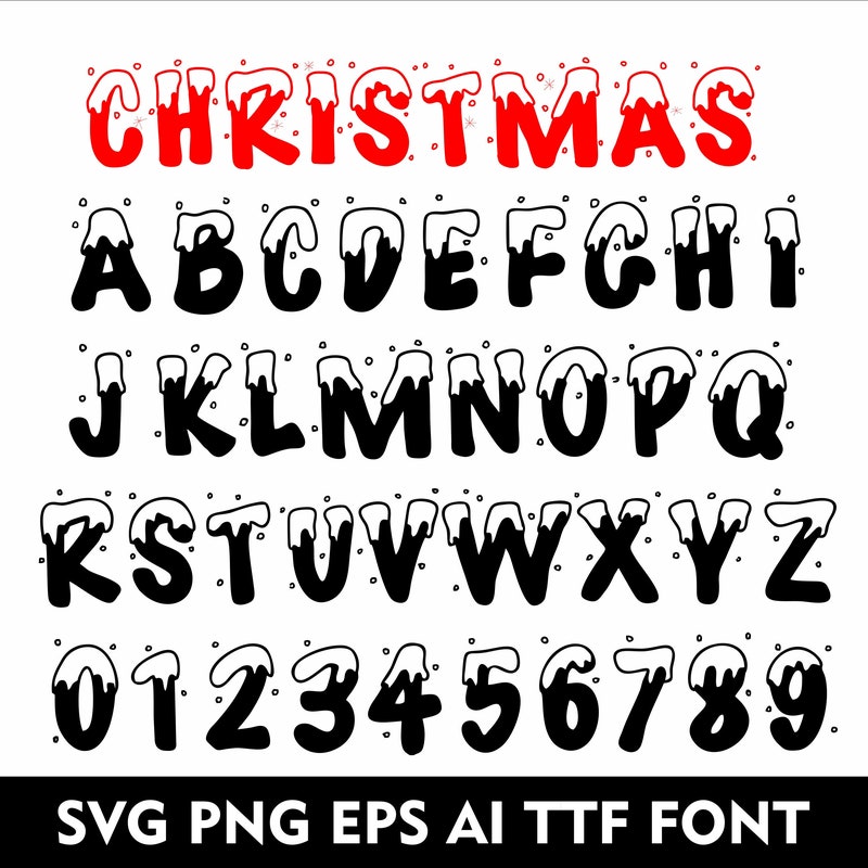 Printable Snow Font - Etsy