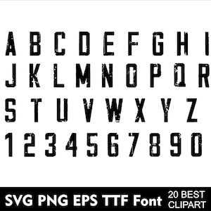 Stencil Retro Team Font SVG Army Alphabet Svg Distressed Army Font for ...