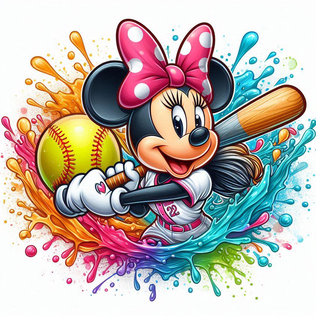 5 PNG Softball Mouse Girl Splash and Watercolor Transparent PNG File ...