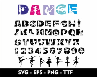 Dance Alphabet SVG Ballet Font SVG Ballerina Font Dance for Cricut Svg ...