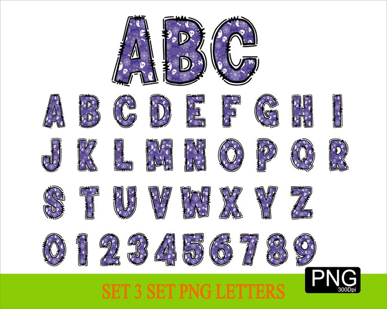 Halloween Alphabet BUNDLE Halloween Day Font Spooky Alphabet Haloween ...