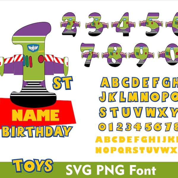 Toy Story Buzz Letters and Numbers - Etsy