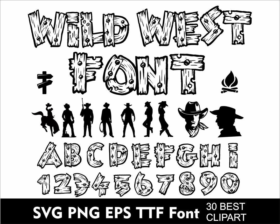 Western Cowboy Font Svg Cowboy Alphabet for Cricut Svg Png Eps 30 ...