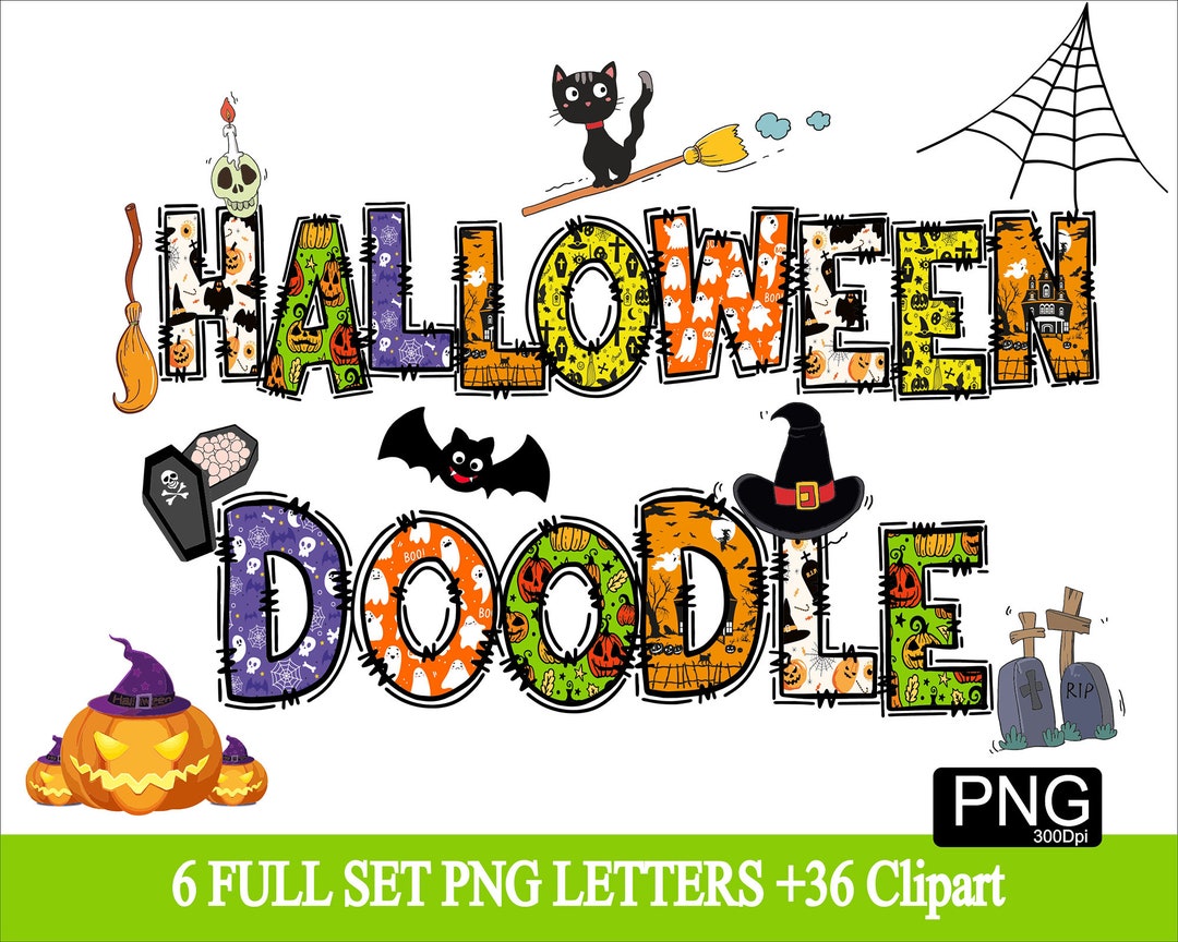 Halloween Alphabet BUNDLE Halloween Day Font Spooky Alphabet Haloween ...