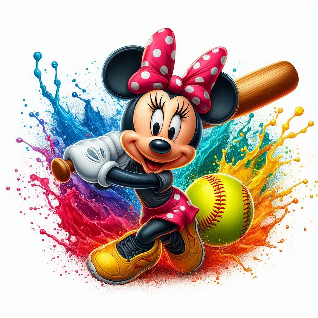 5 PNG Softball Mouse Girl Splash and Watercolor Transparent PNG File ...