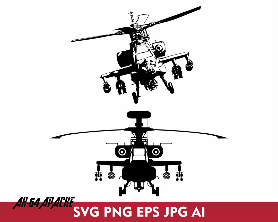 Ah-64-apache SVG American Fighter Patriotic Helicopter US Army 2 Style ...