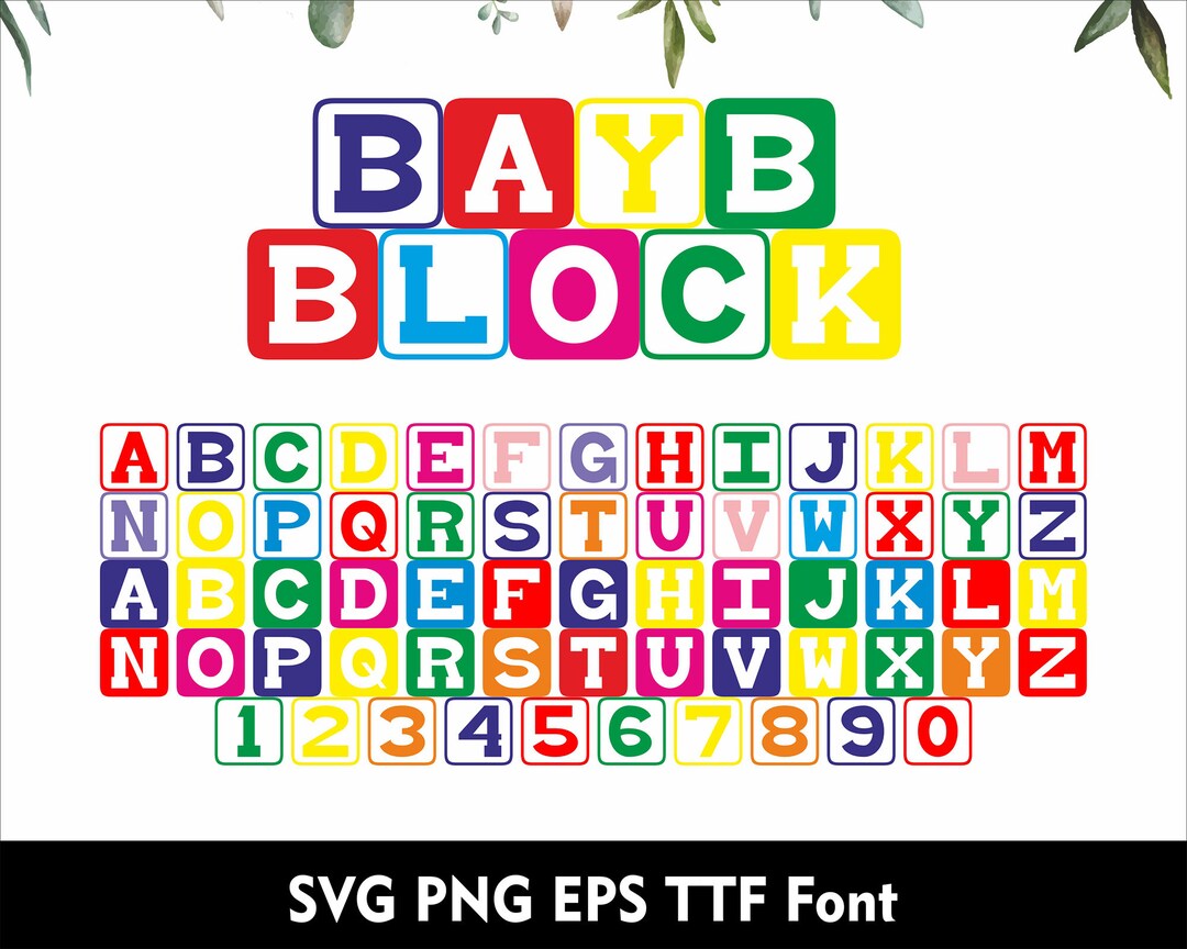 Baby Blocks Alphabet SVG Building Blocks Cut Files Blocks Letter A-Z 0 ...
