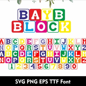Baby Blocks Alphabet SVG Building Blocks Cut Files Blocks Letter A-Z 0 ...