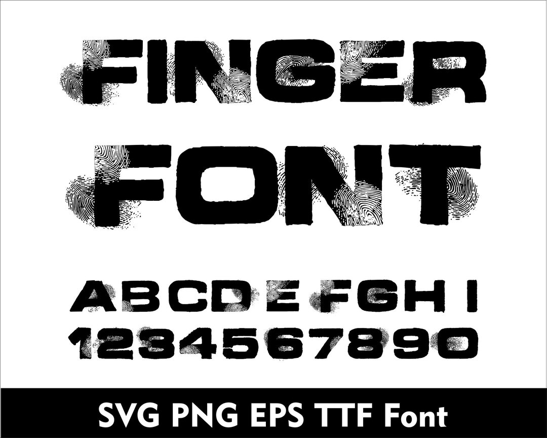 Finger Font SVG Alphabet Svg Distressed Finger Font for Cricut Svg Png ...