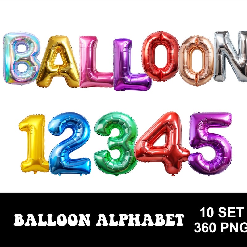Foil Balloon Number Font - Etsy