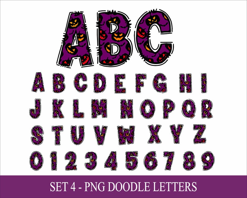 Halloween Alphabet BUNDLE Halloween Day Font Spooky Alphabet Haloween ...