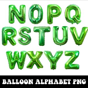 Party Balloon Green Alphabet Png Birthday Png Alphabet Party Png Font ...