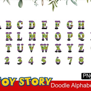 Toy Story Doodle Alphabet BUNDLE 7 Set Toys Story Font Png Alphabet ...
