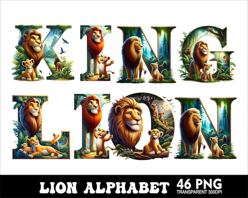 Lion Alphabet Png Birthday Png Alphabet Party Png Font Lion Letters Png ...